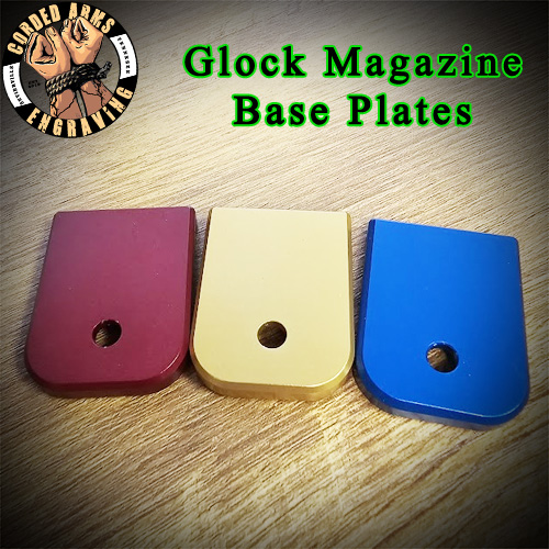 Jerusalem Cross Engraved Aluminum Glock Magazine Base Plates